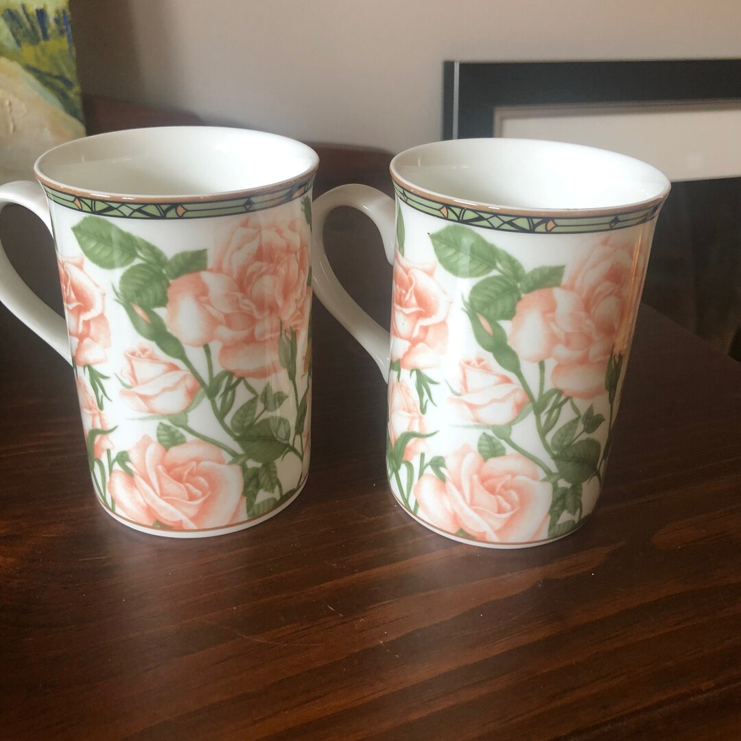 Royal Bone China LIGHT PINK ROSES Set of 2 Mugs - Etsy