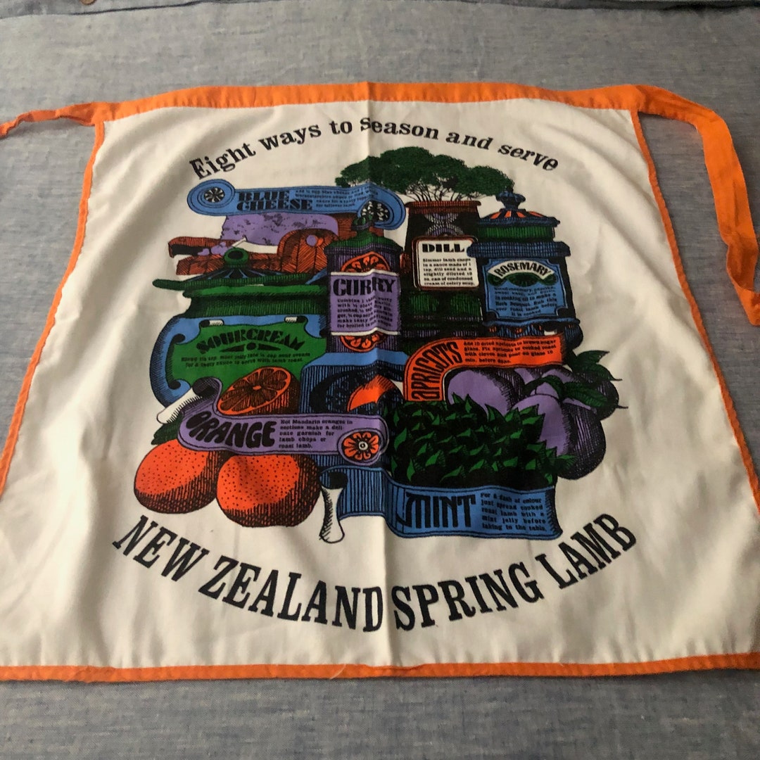Vintage New Zealand Spring Lamb Recipes Apron - Etsy