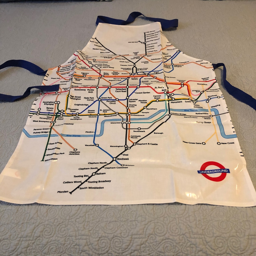 London England Underground Subway Wax Apron - Etsy