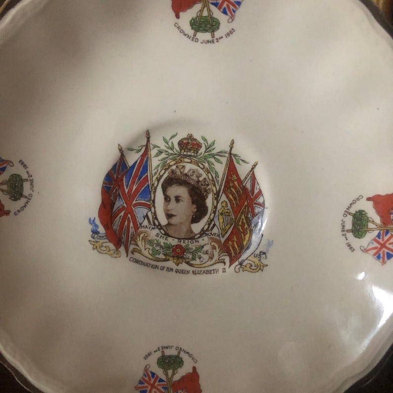 Vintage Alfred Meakin Queen Elizabeth Coronation Plate Saucer - Etsy