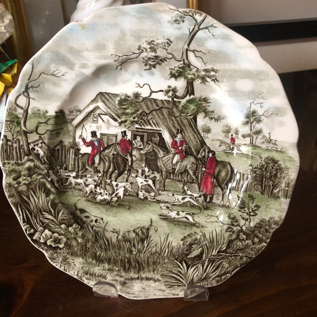 Vintage Johnson Brothers TALLY HO Stirrup Cup Salad Plate - Etsy