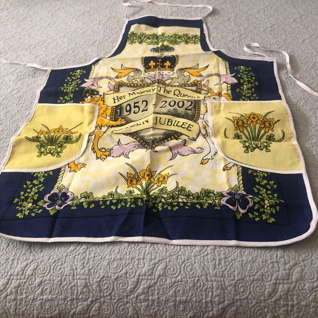 Vintage Queen Elizabeth Golden Jubilee 1952-2002 Linen Apron - Etsy