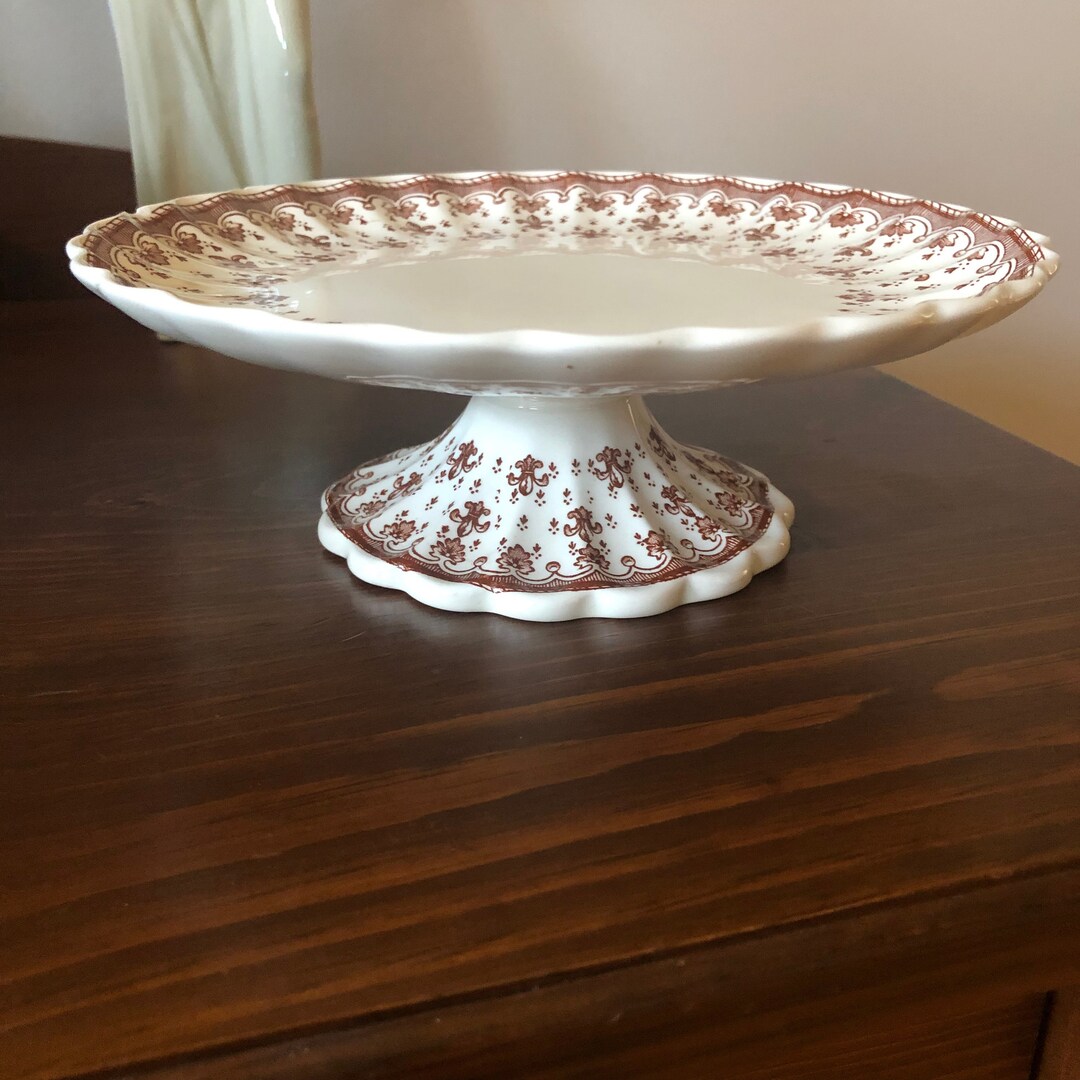 Spode Fleur De Lis Pedestal Cake Stand - Etsy