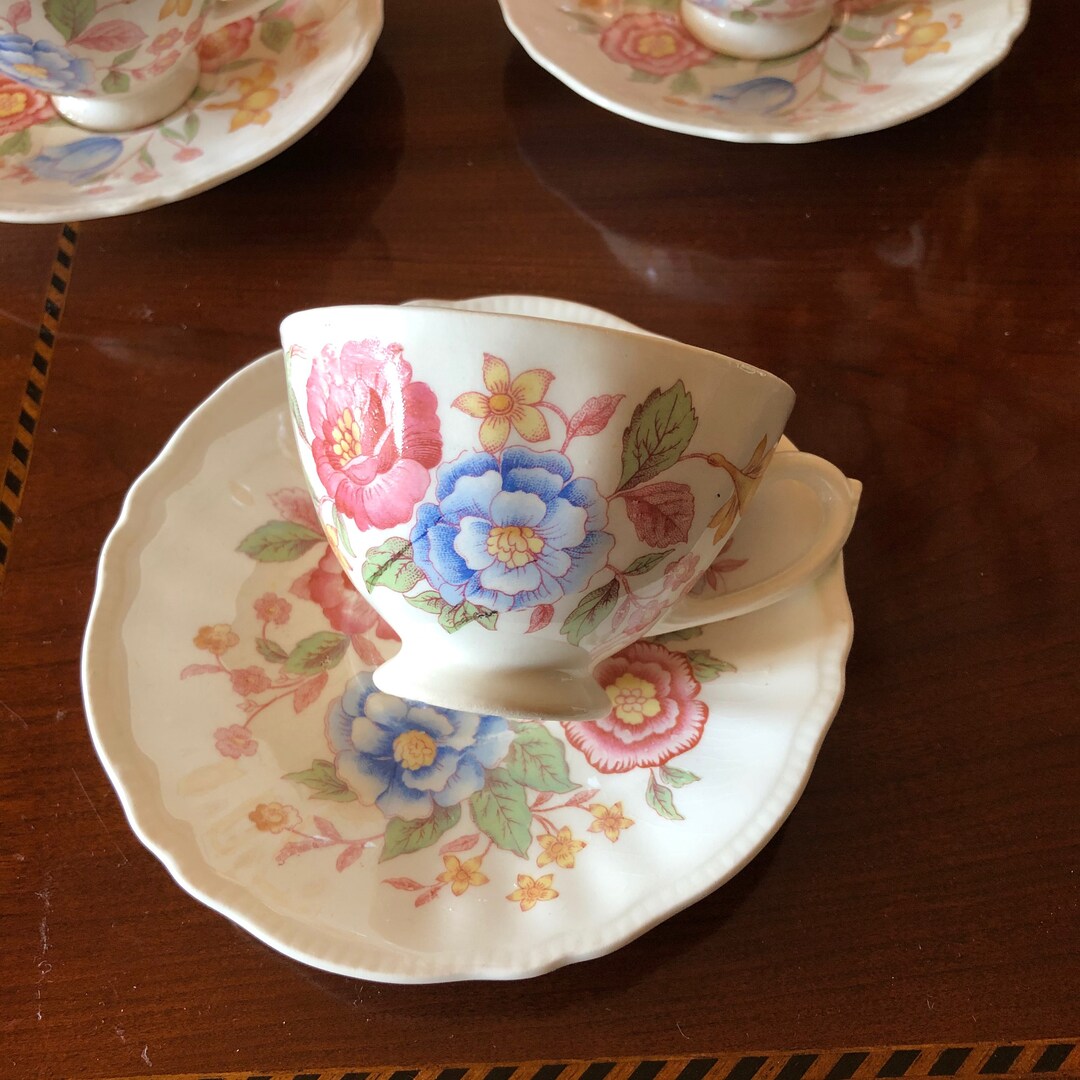 RARE Sovereign Potters Earthenware SVP39 Pattern Cup and Saucer - Etsy