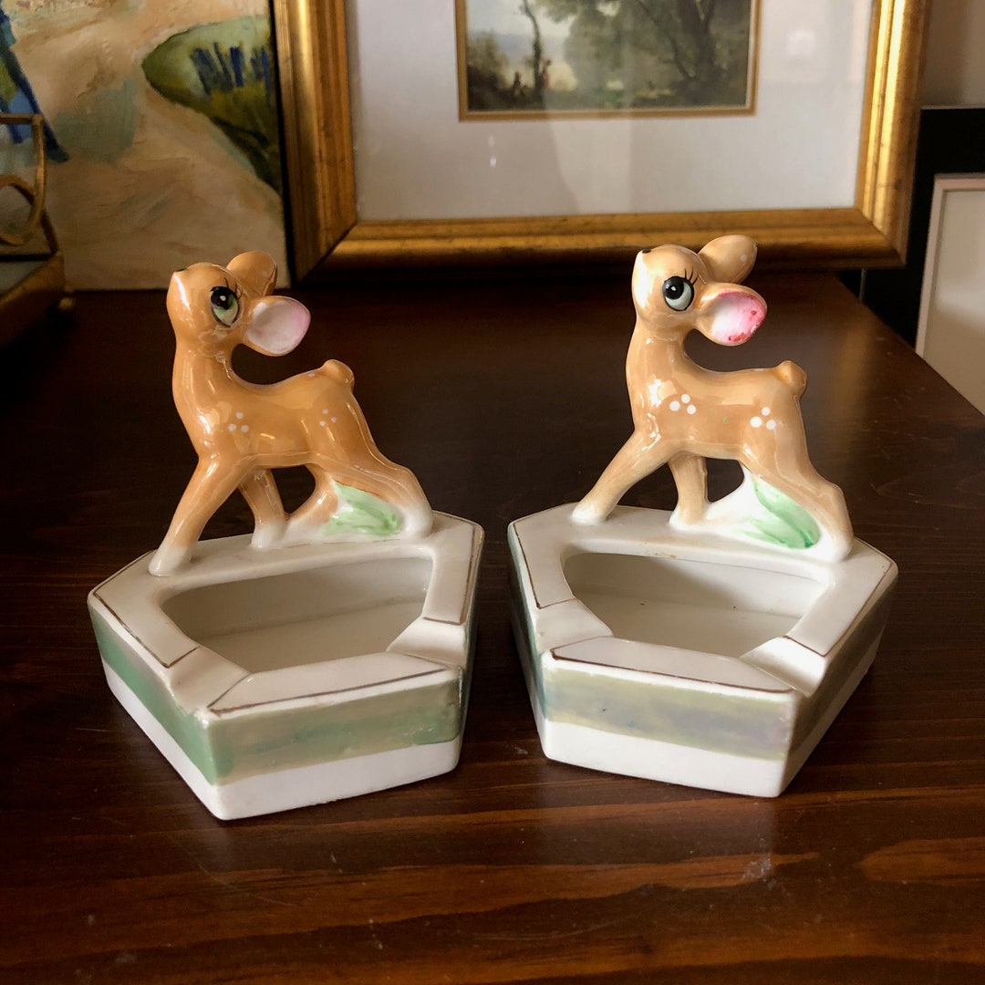 Vintage Deer Bambi Style Ashtray or Bijou Vanity Tray SOLD INDIVIDUALLY ...