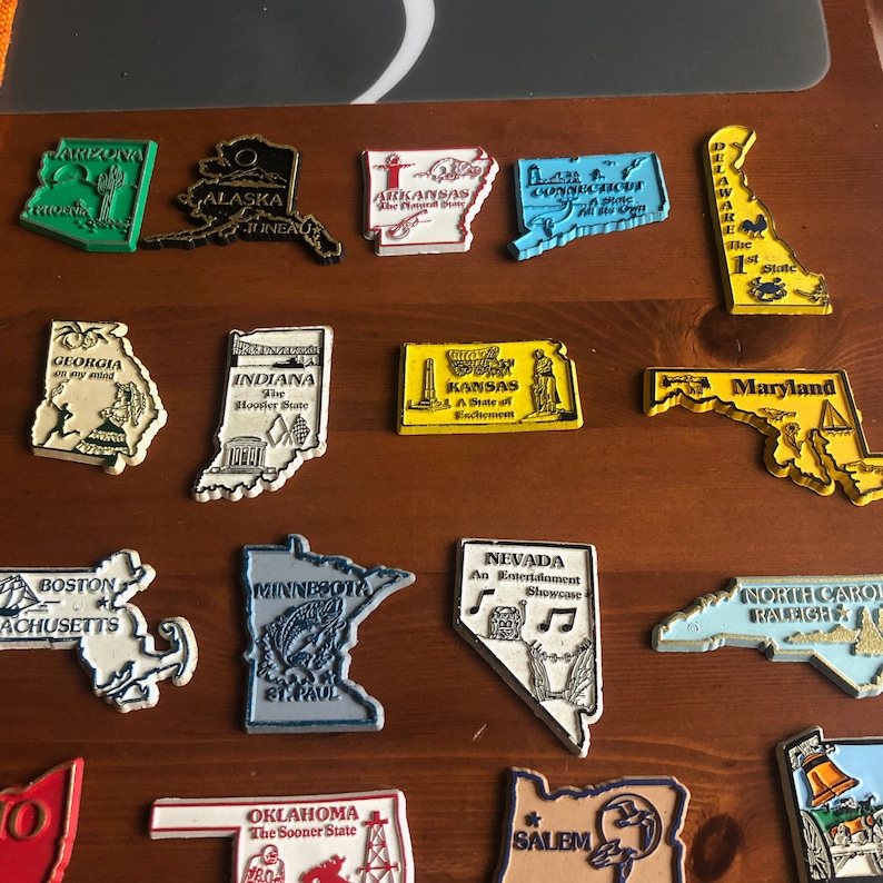 Vintage US States Magnets - Etsy