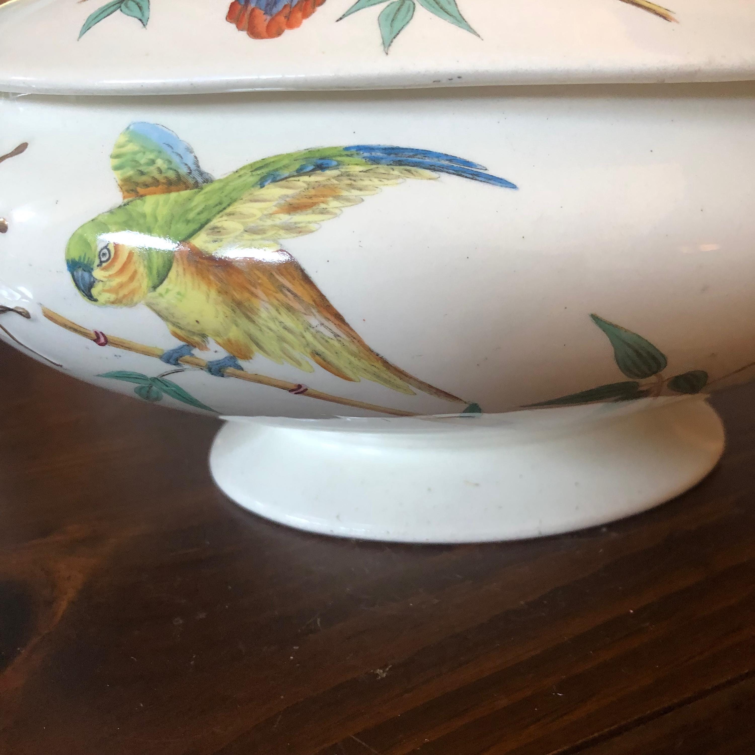 Vintage Washington Parrot Large Ceramic Soup Tureen Bowl - Etsy
