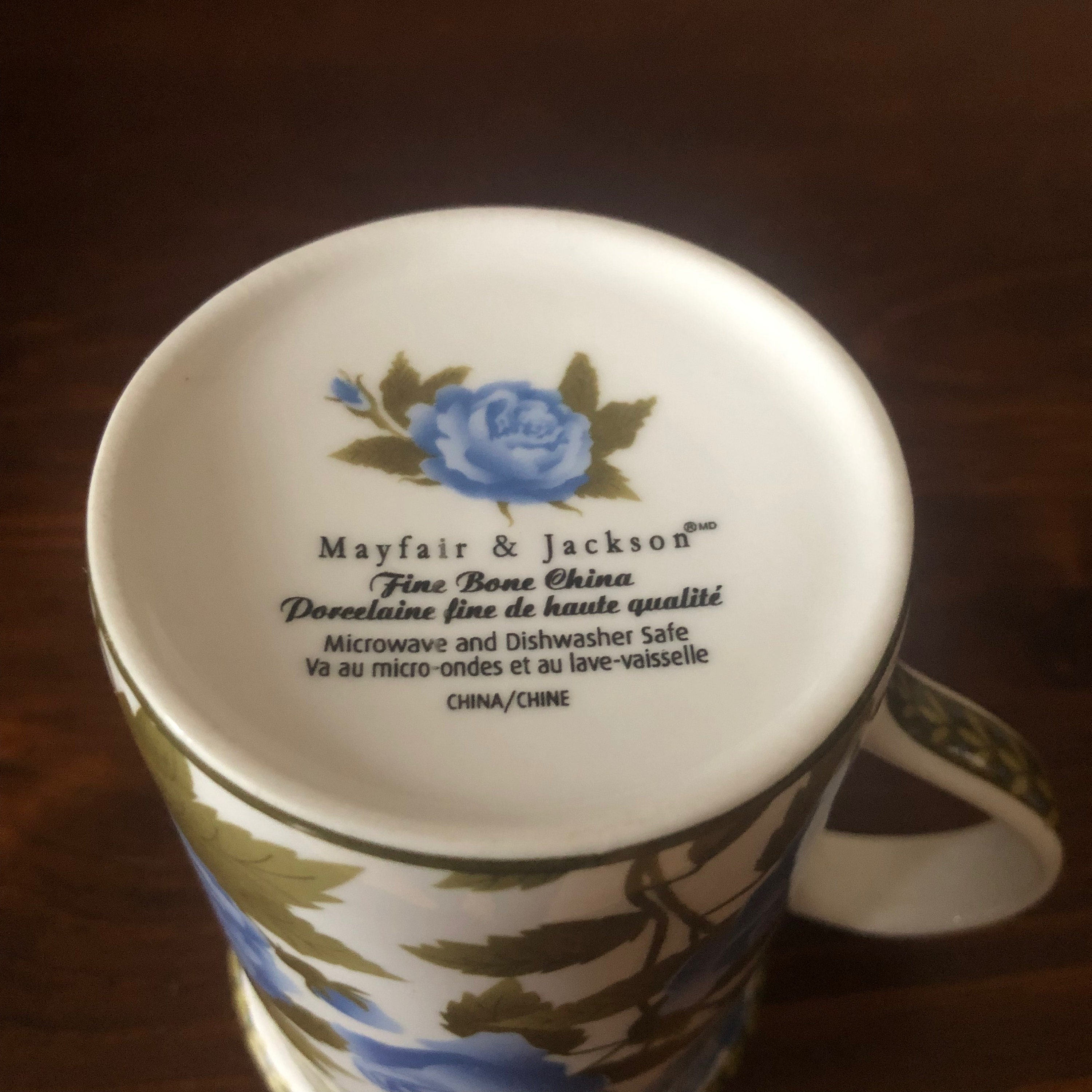 Mayfair Jackson Fine Bone China BLUE ROSES Mug - Etsy