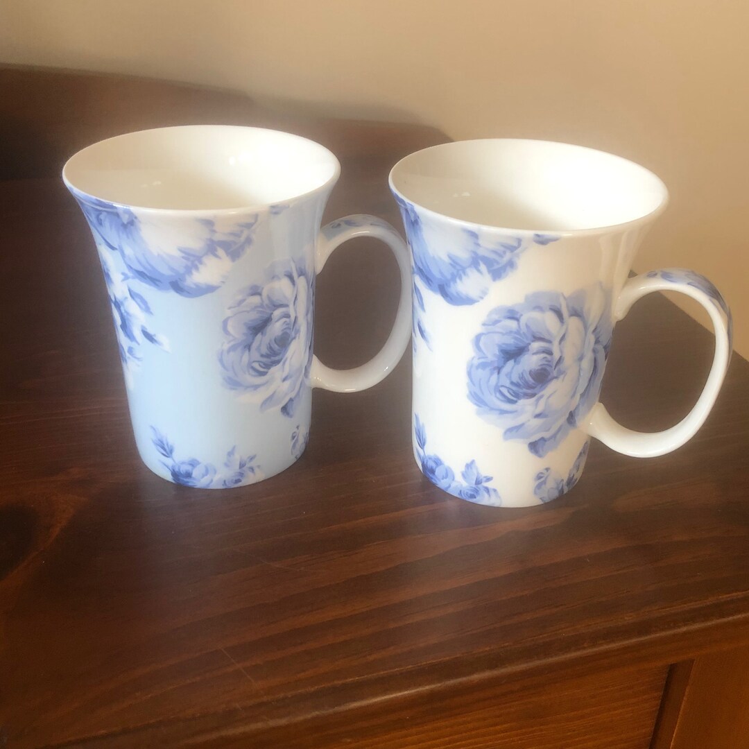 Maxwell Williams Blue Roses Mug Set of 2 - Etsy