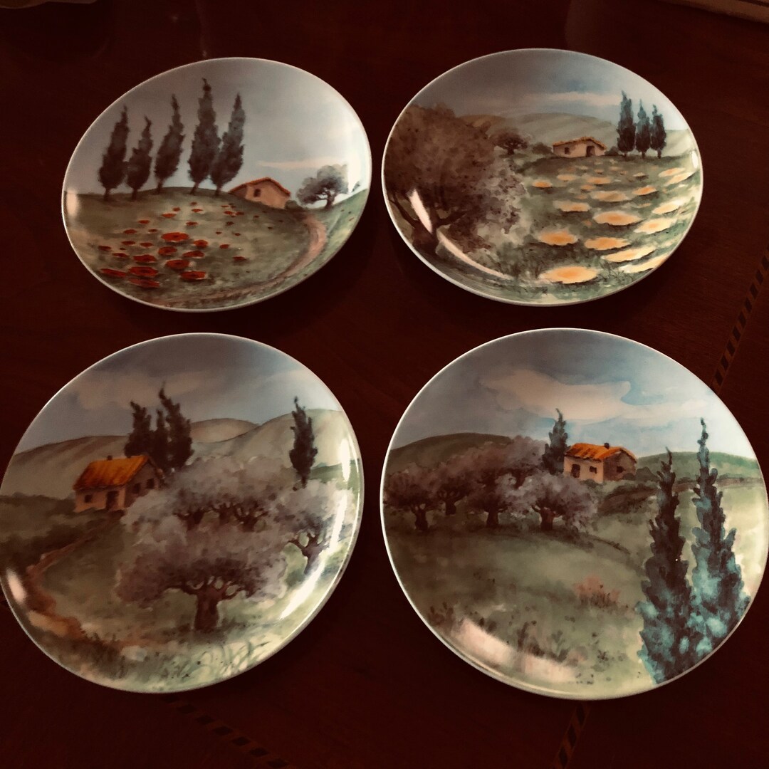Vintage Set of Tuscany Plates and Olive Dish - Etsy