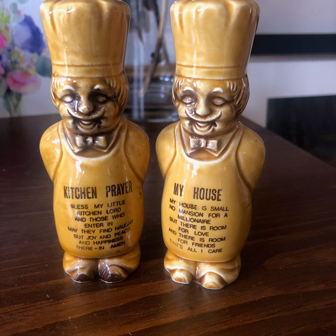 Vintage Chef Kitchen Prayer and My House Salt & Pepper Shaker Set - Etsy
