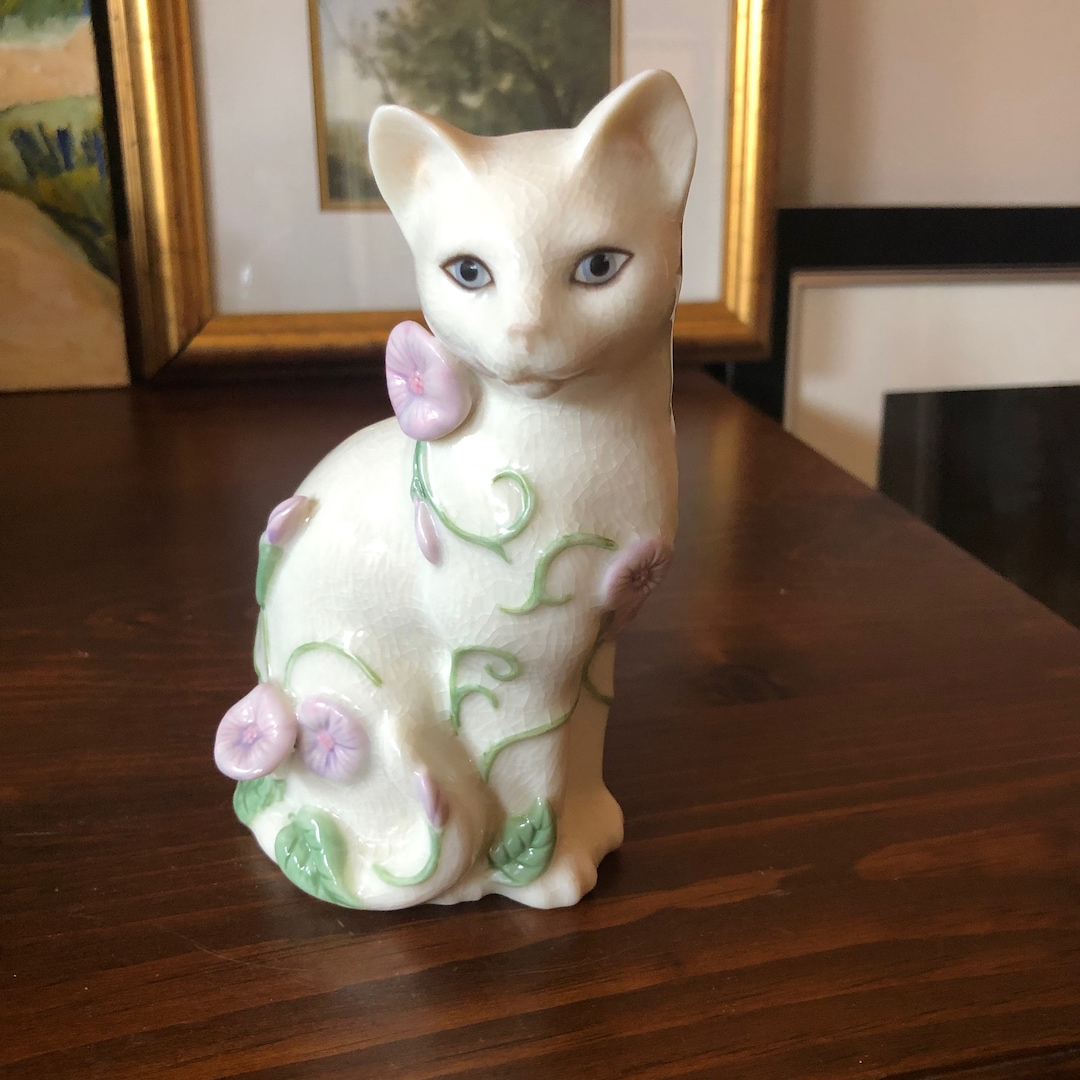 Vintage LENOX the Garden Cat Figurine - Etsy