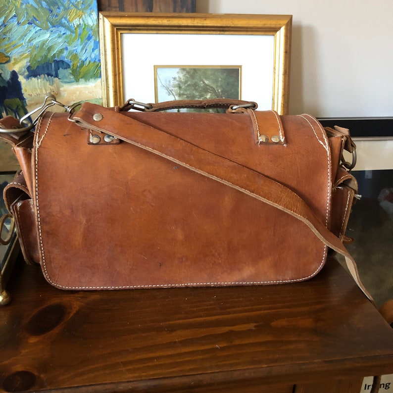 Vintage Natural Leather Camera Bag - Etsy