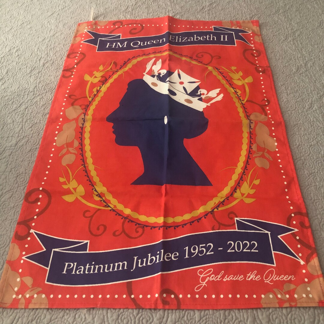 Queen Elizabeth Platinum Jubilee 1952-2022 Cotton Tea Towel - Etsy