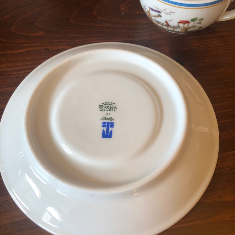 Vintage Richard Ginori Chinois Pattern Chinoiserie Porcelain Demitasse ...