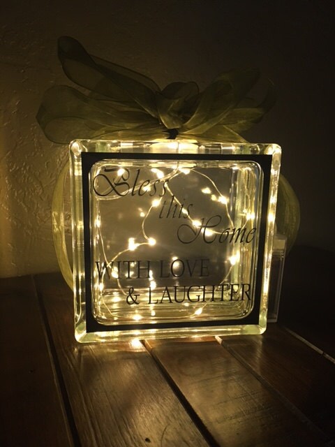 Lighted Glass Block, Battery, Glass Block Night Light, Gift for Her ...