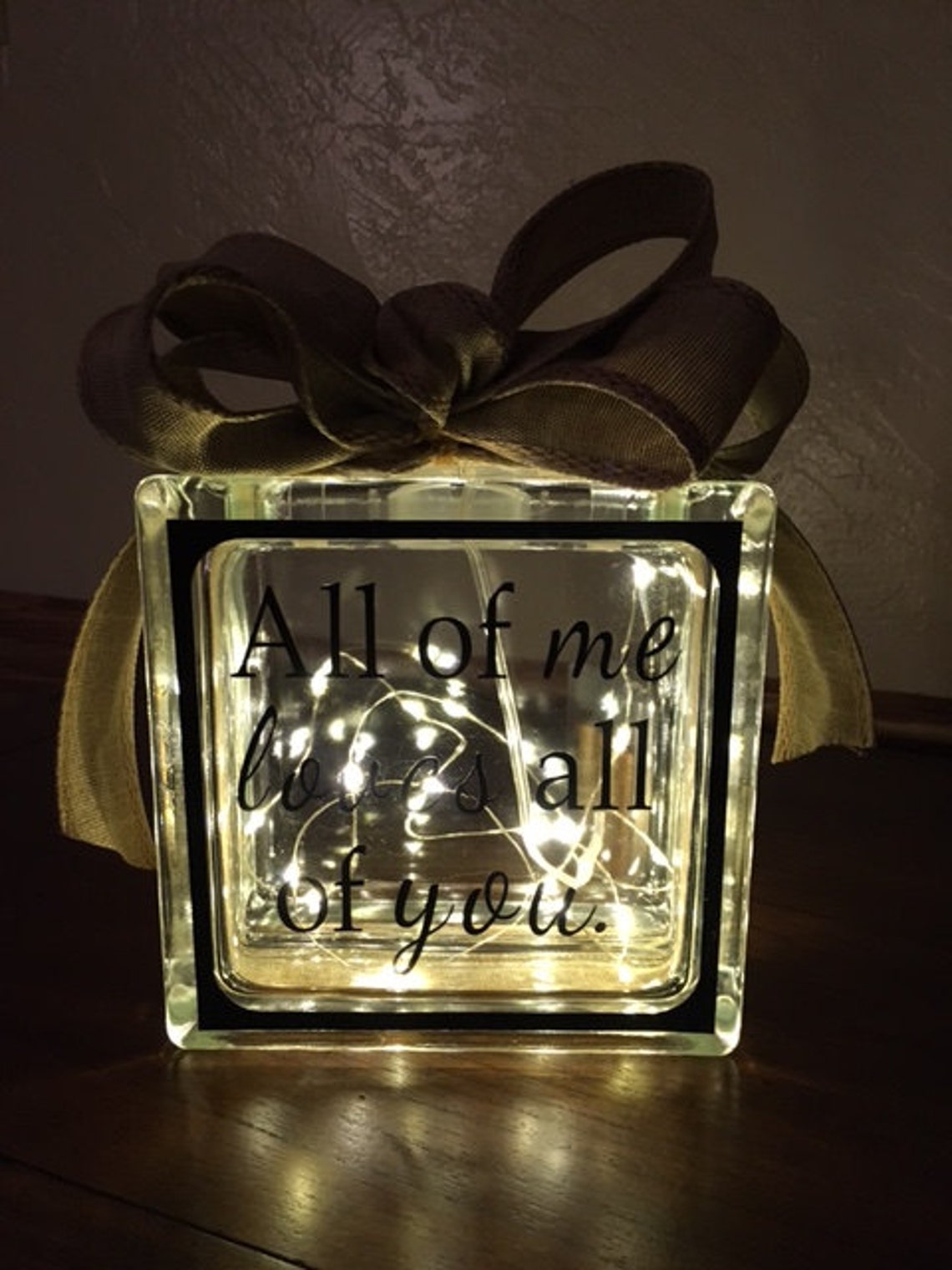 Lighted Glass Block Battery Glass Block Night Light Gift | Etsy