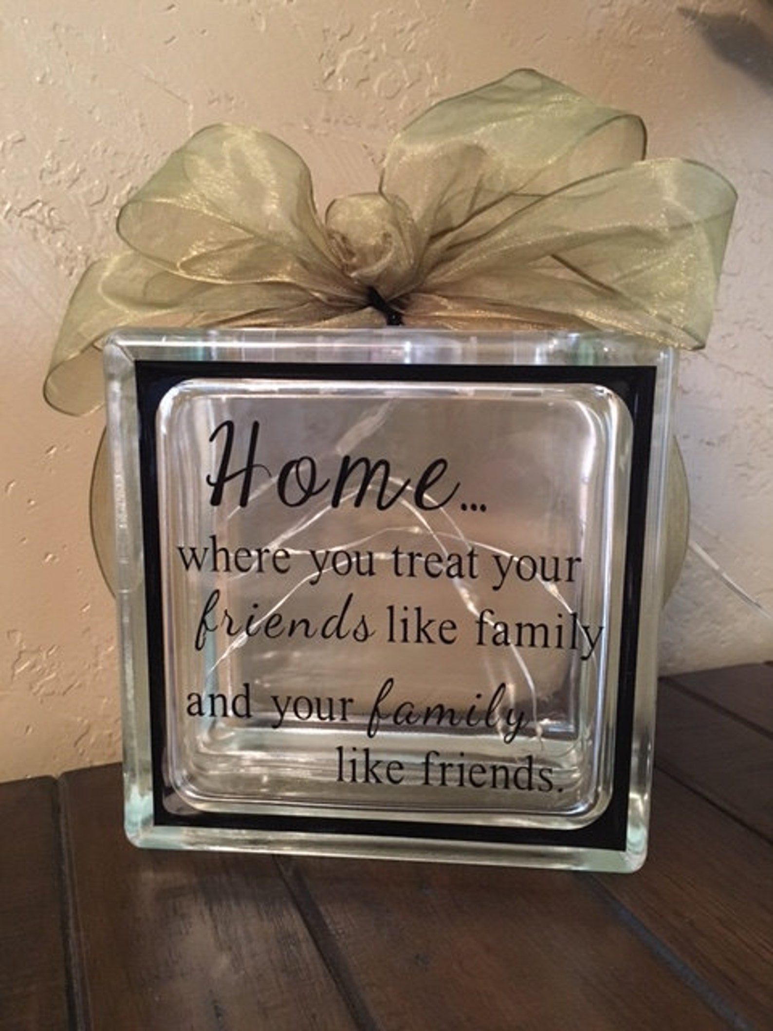 Lighted Glass Block, Battery, Glass Block Night Light, Gift for Her ...