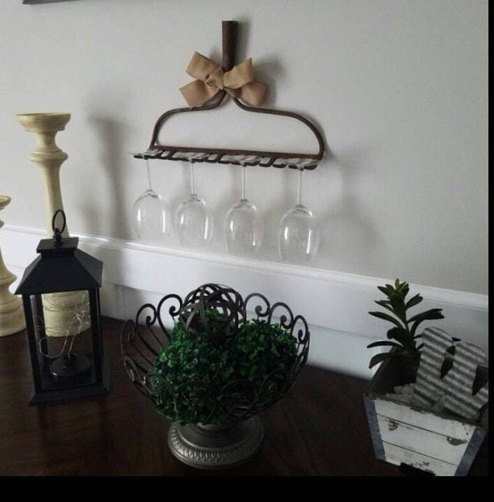 Wine Glass Rack, Wine Glass Holder, Vintage Wine Glass Wall Decor ...