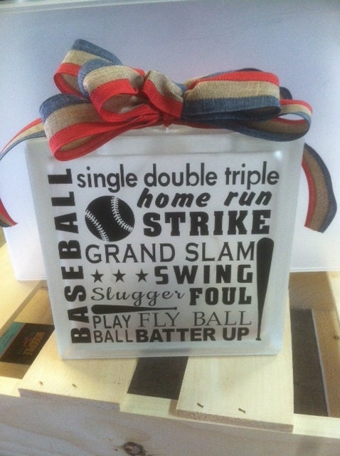 Lighted Glass Block, Battery, Glass Block Night Light, Glass Block ...