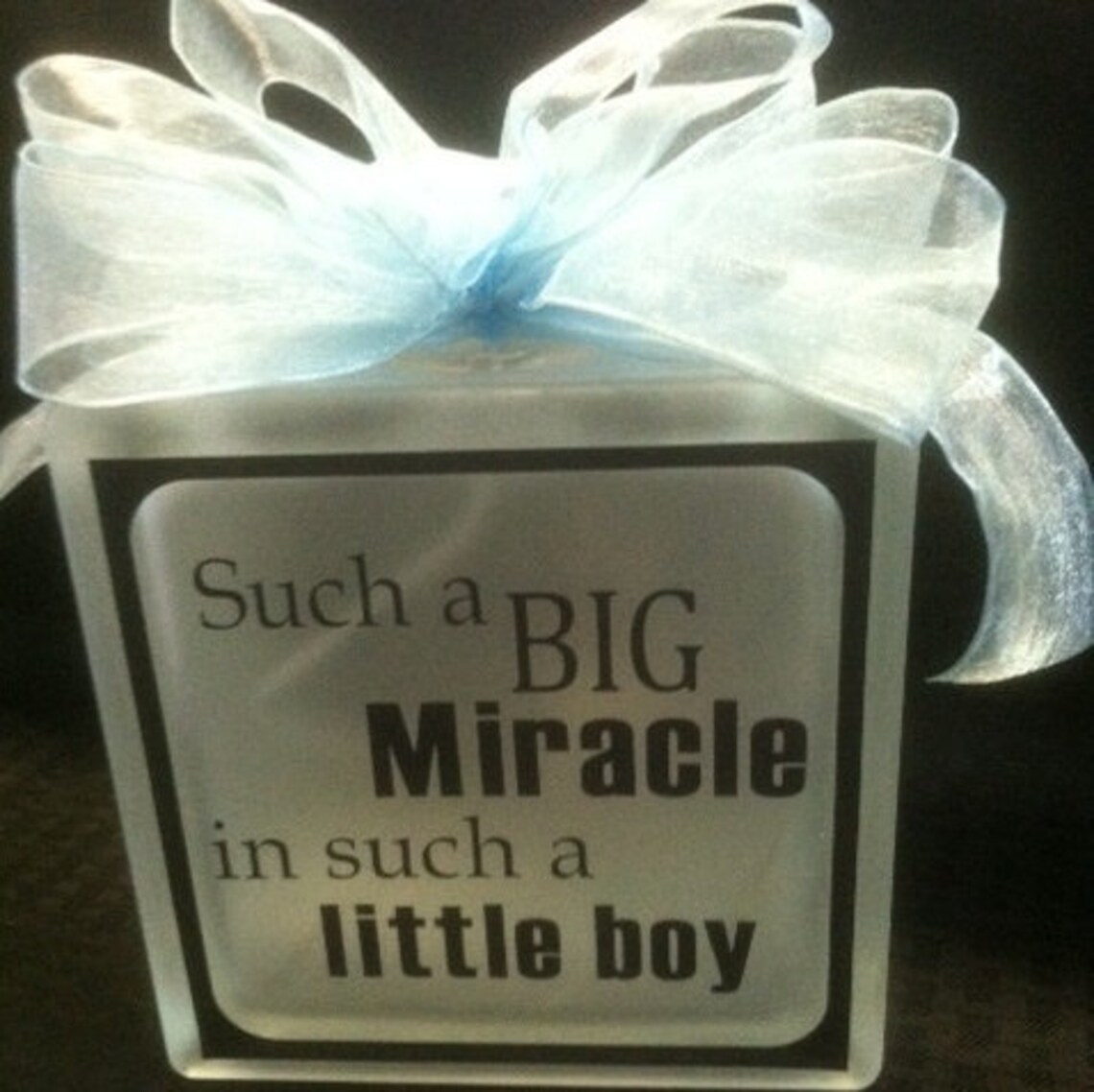 Lighted Glass Block, Battery, Glass Block Night Light, Glass Block ...