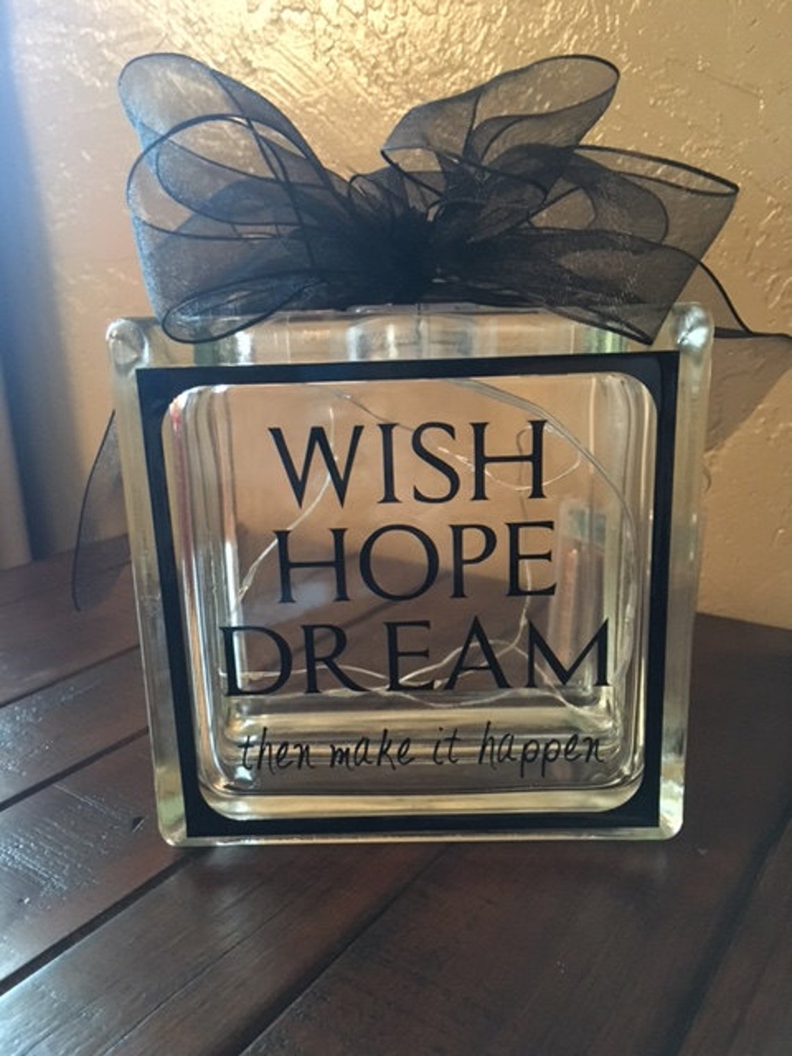 Lighted Glass Block, Battery, Glass Block Night Light, Glass Block ...