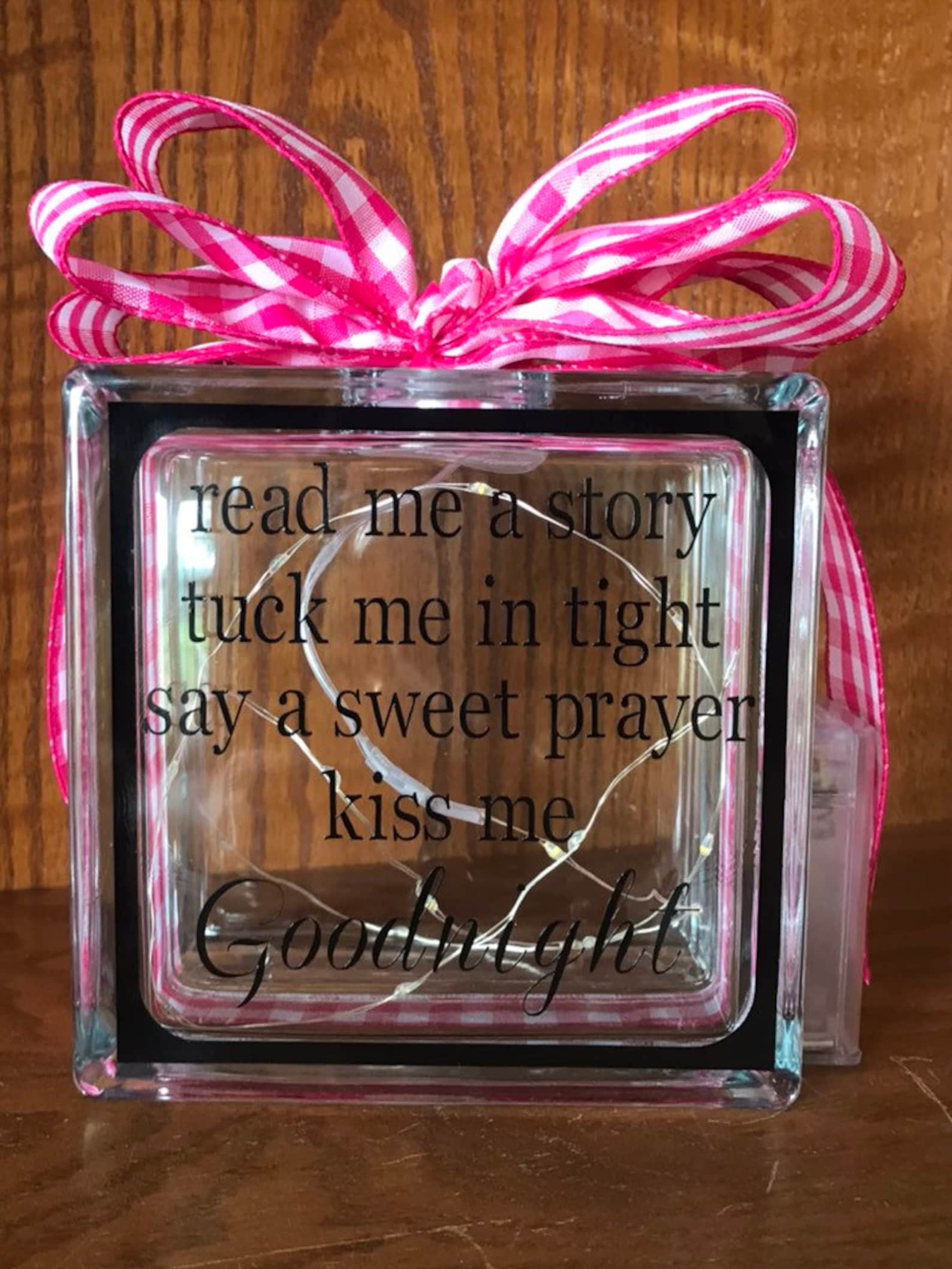 Lighted Glass Block, Battery, Glass Block Night Light, Glass Block ...