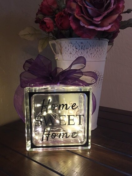 Lighted Glass Block, Battery, Glass Block Night Light, Gift for Her ...