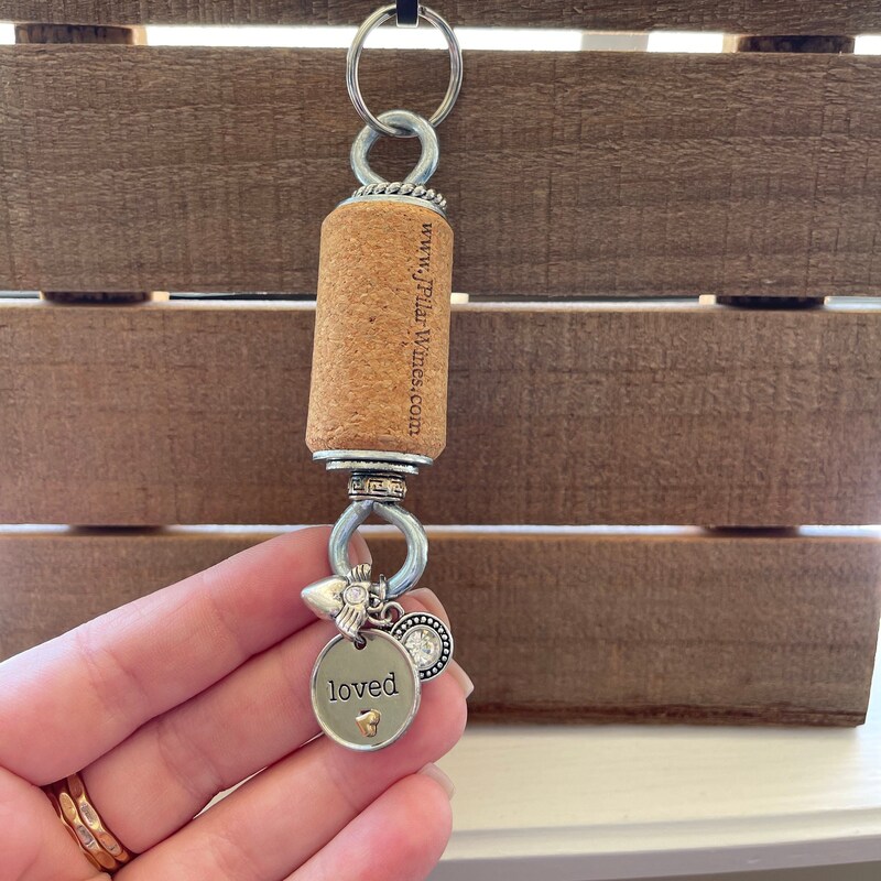 Wine Cork Keychain - Etsy