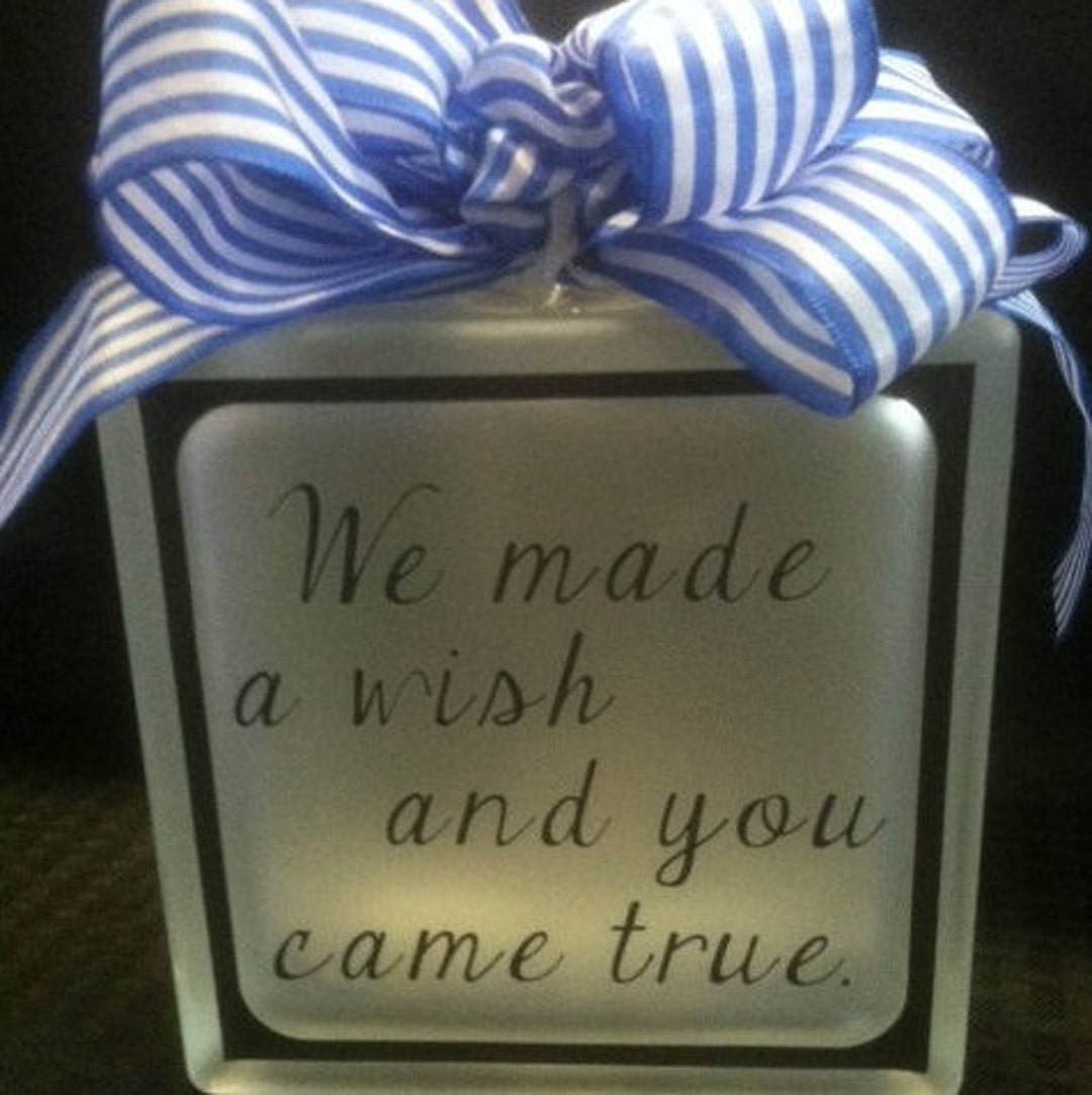 Lighted Glass Block, Battery, Glass Block Night Light, Glass Block ...