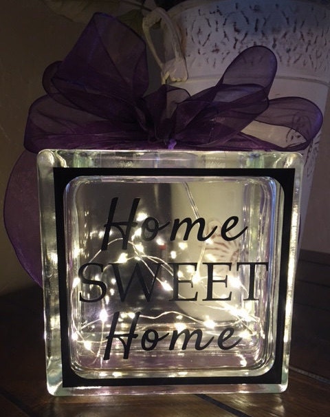 Lighted Glass Block, Battery, Glass Block Night Light, Gift for Her ...