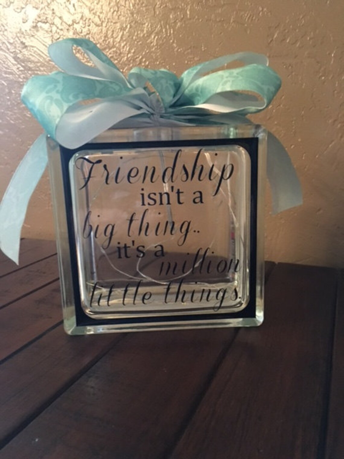 Lighted Glass Block, Battery, Glass Block Night Light, Gift for Her ...