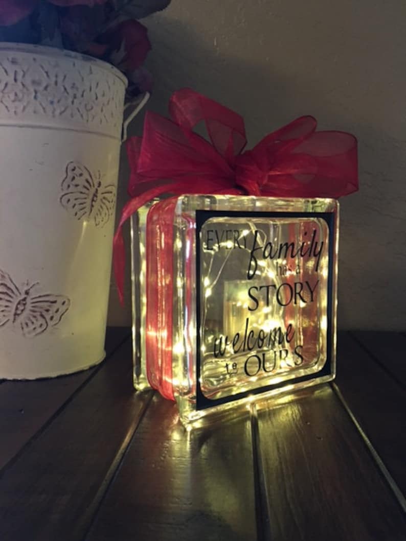 Lighted Glass Block, Battery, Glass Block Night Light, Gift for Her ...