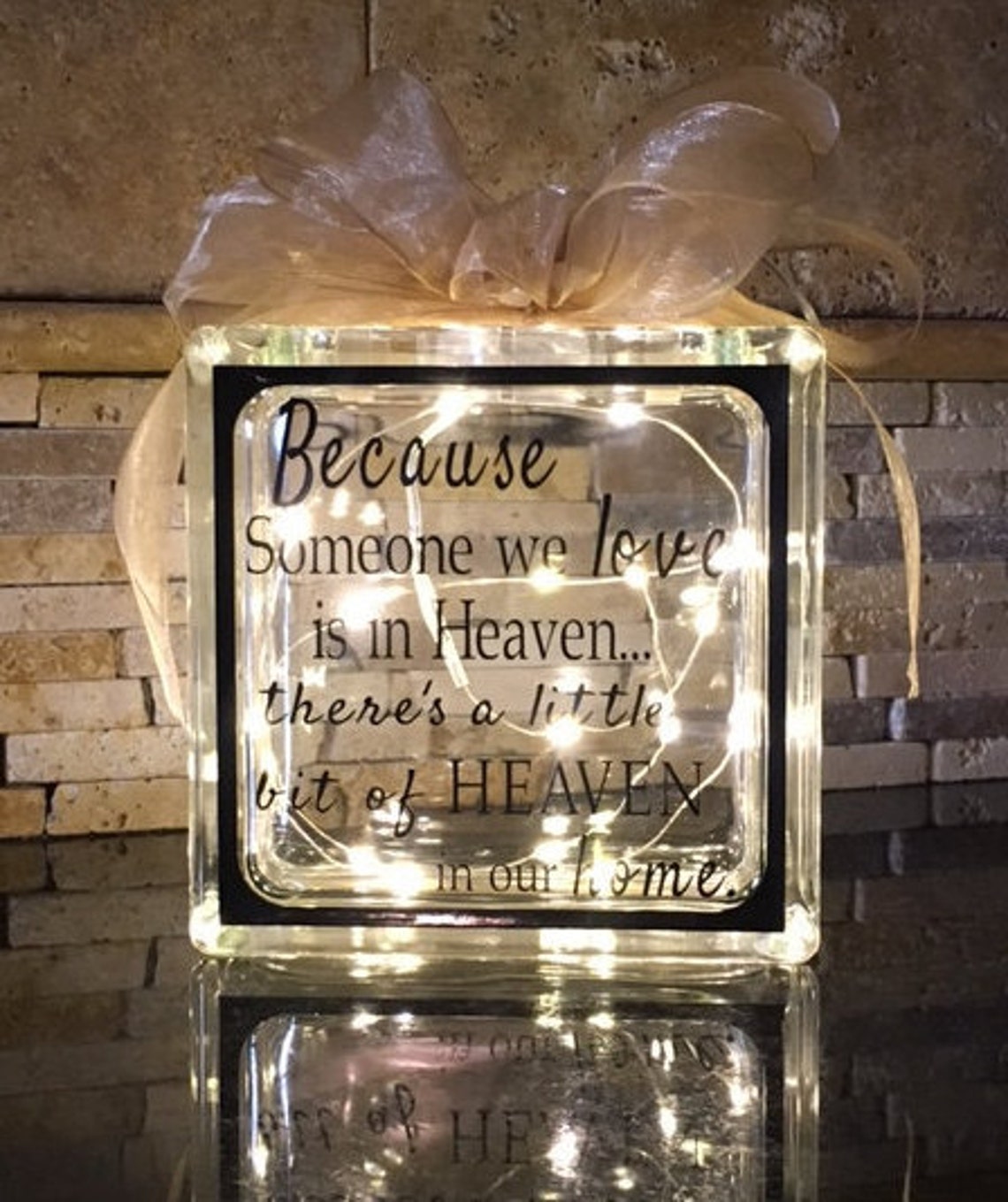 Lighted Glass Block, Battery, Glass Block Night Light, Gift for Her ...