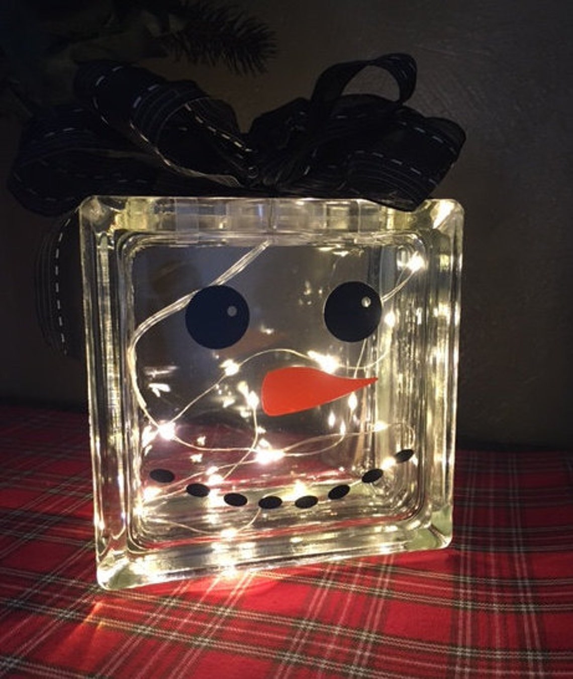Lighted Glass Block, Battery, Glass Block Night Light, Glass Block ...