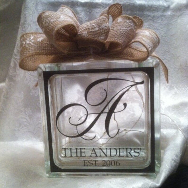 Lighted Glass Block, Battery, Glass Block Night Light, Glass Block ...