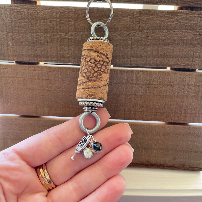 Wine Cork Keychain - Etsy