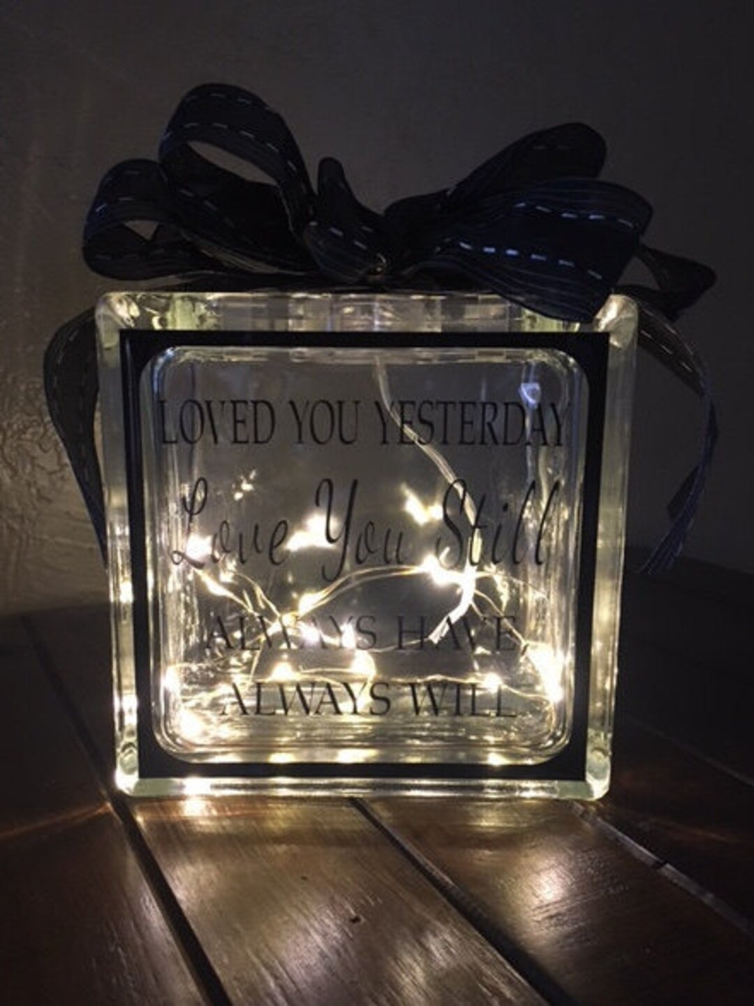 Lighted Glass Block, Battery, Glass Block Night Light, Gift for Her ...