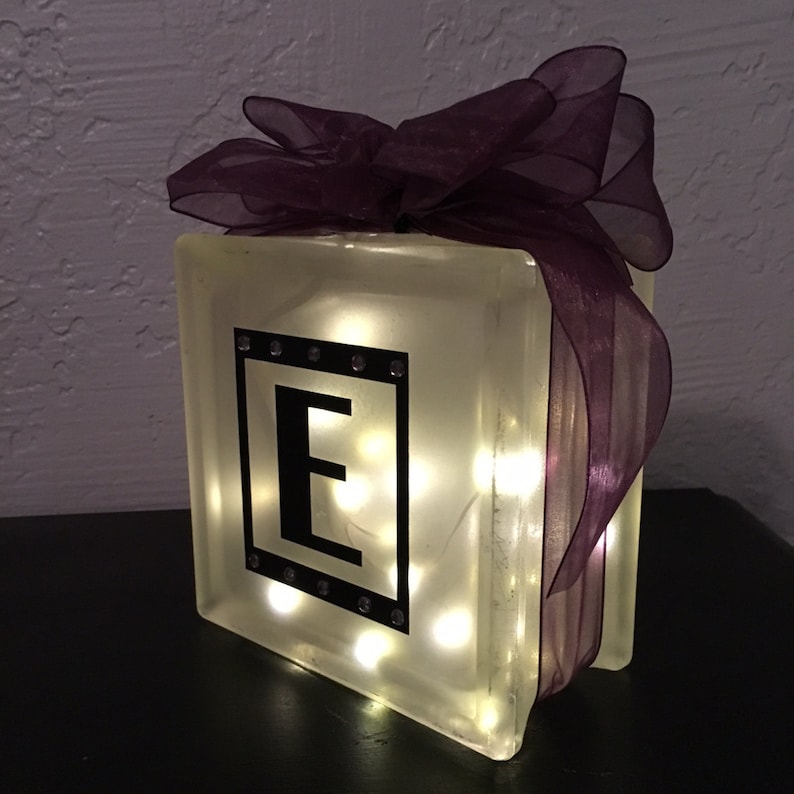 Lighted Glass Block, Battery, Glass Block Night Light, Glass Block ...