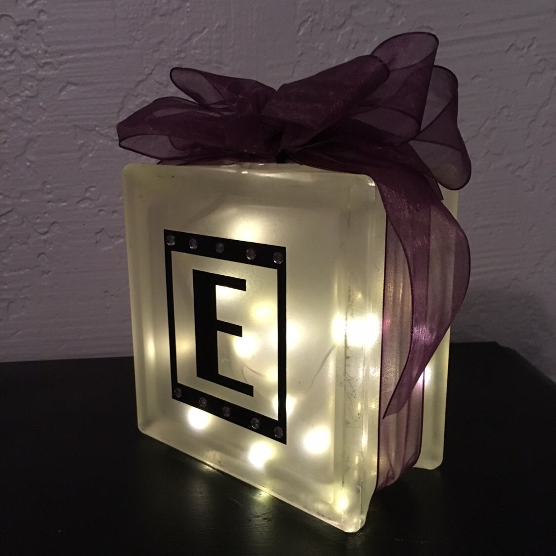 Lighted Glass Block, Battery, Glass Block Night Light, Glass Block ...