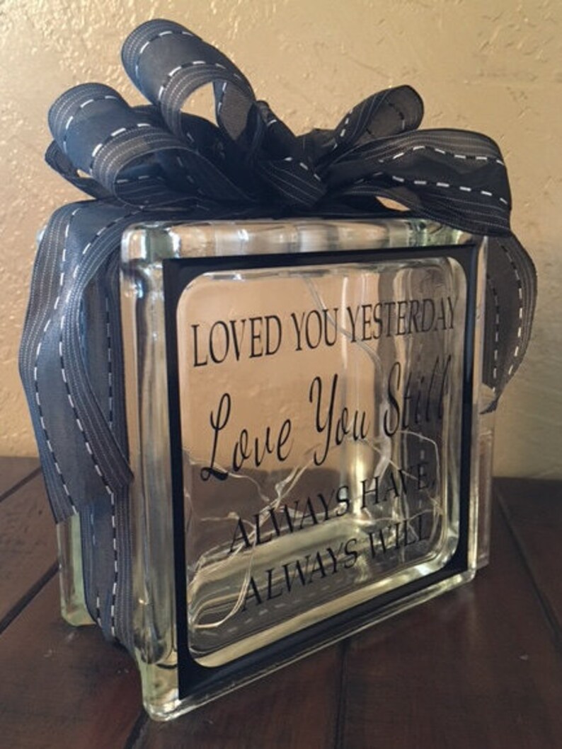 Lighted Glass Block, Battery, Glass Block Night Light, Gift for Her ...