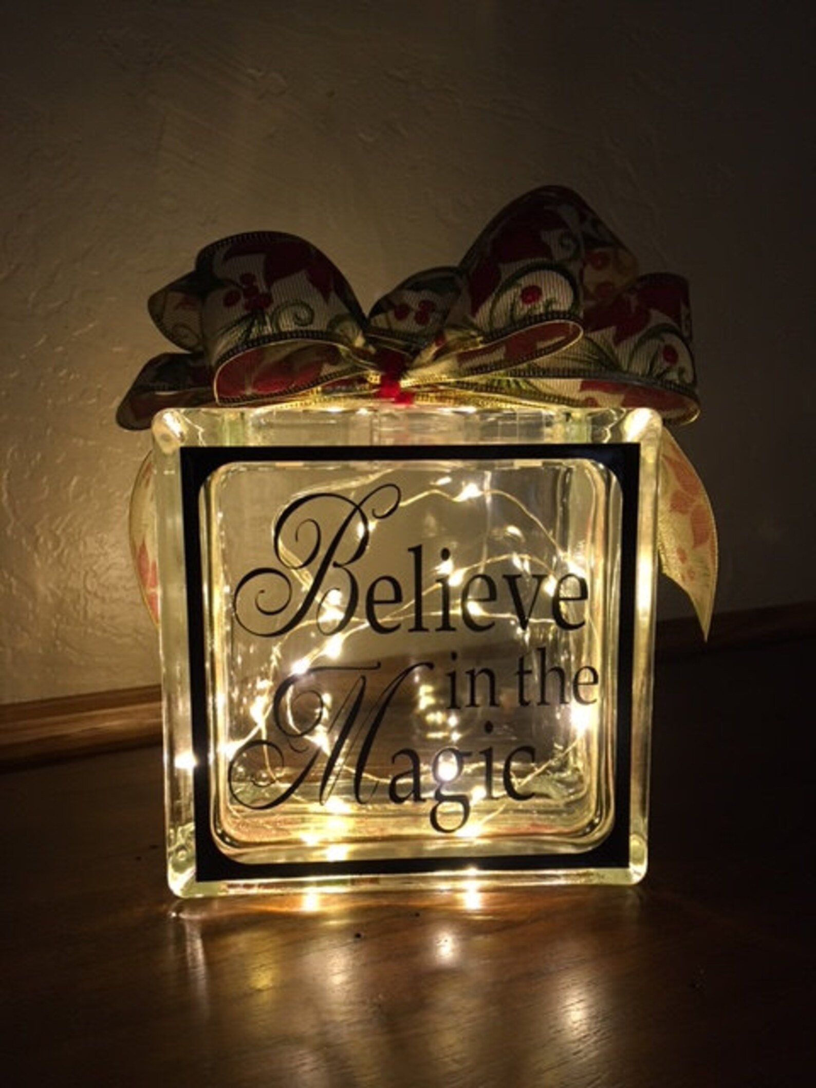 Lighted Glass Block, Battery, Glass Block Night Light, Glass Block ...