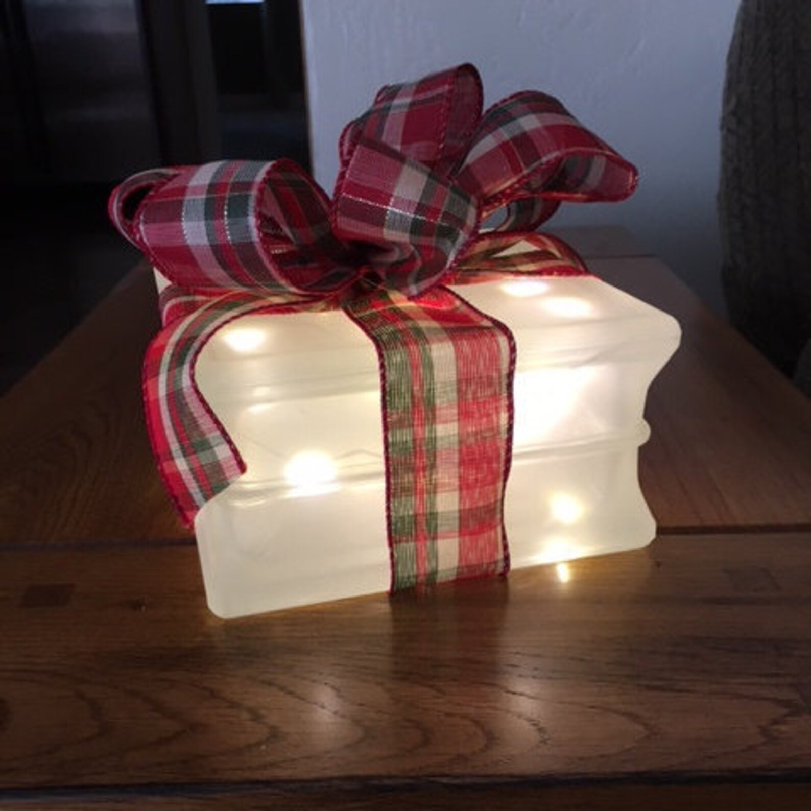 Lighted Glass Block, Battery, Glass Block Night Light, Christmas, Glass ...