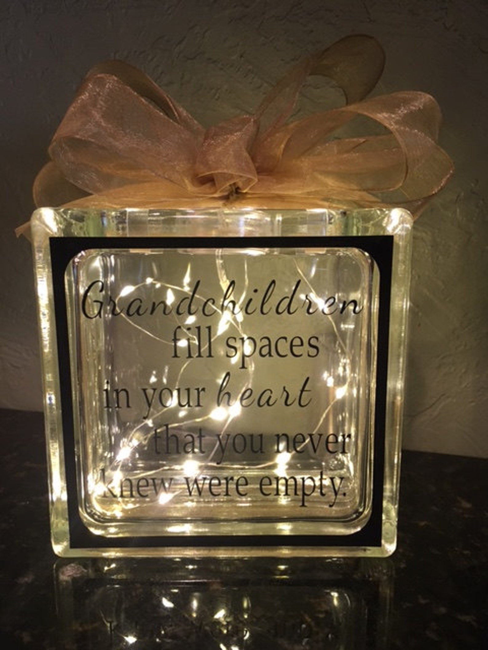 Lighted Glass Block, Battery, Glass Block Night Light, Glass Block ...