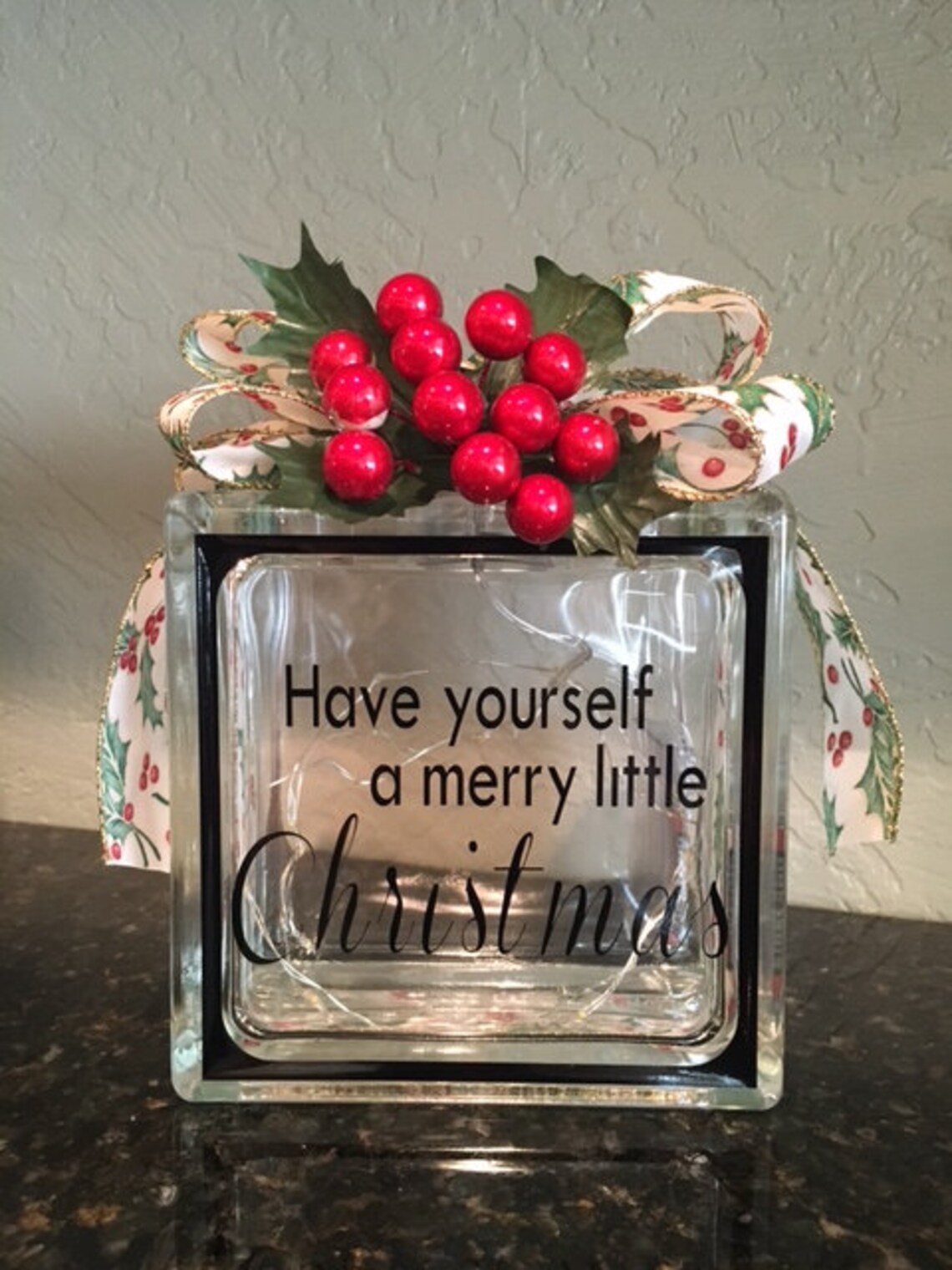 Lighted Glass Block, Battery, Glass Block Night Light, Glass Block ...