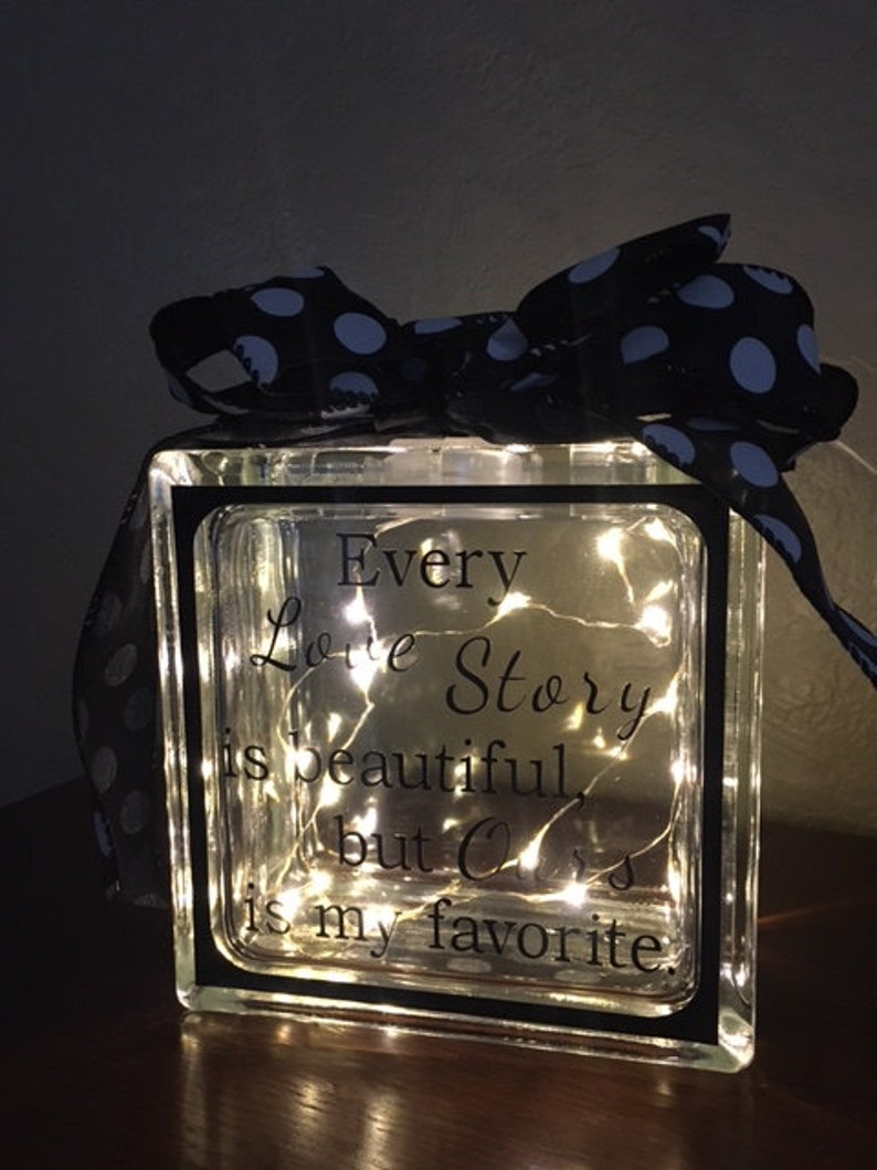 Lighted Glass Block, Battery, Glass Block Night Light, Gift for Her ...