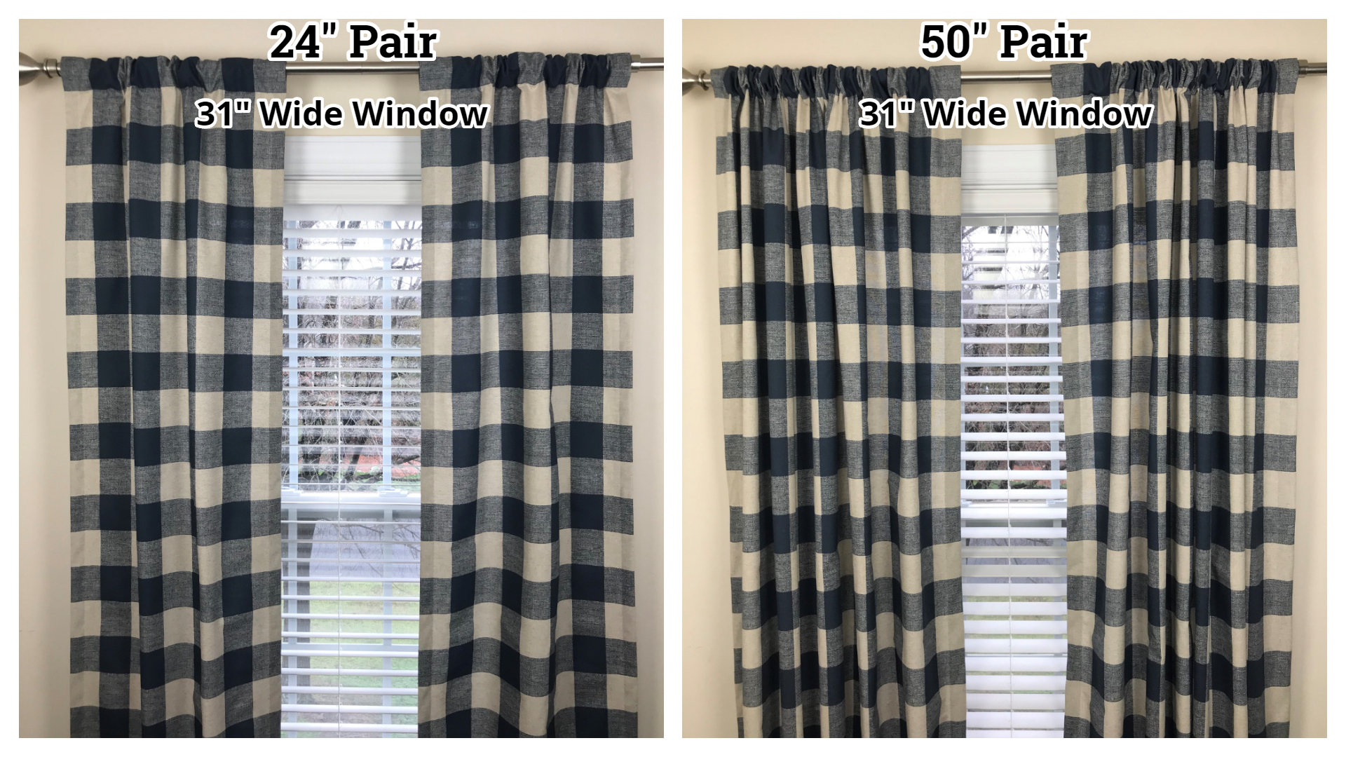 24 34 50" W- Nasco Rod-pocket Curtains - Scott Living Heavy-weight ...