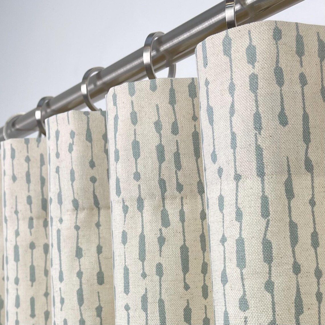 Blue Fog Reed Cotton Linen Curtains–scott Living, Rod Pocket, Lining ...