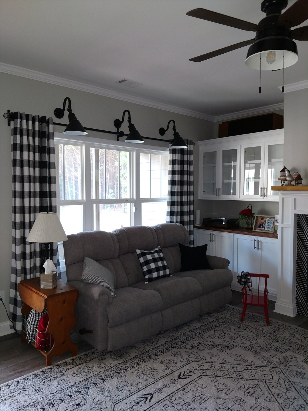 Black and White Buffalo Check Curtains - Black Plaid Check - Black ...