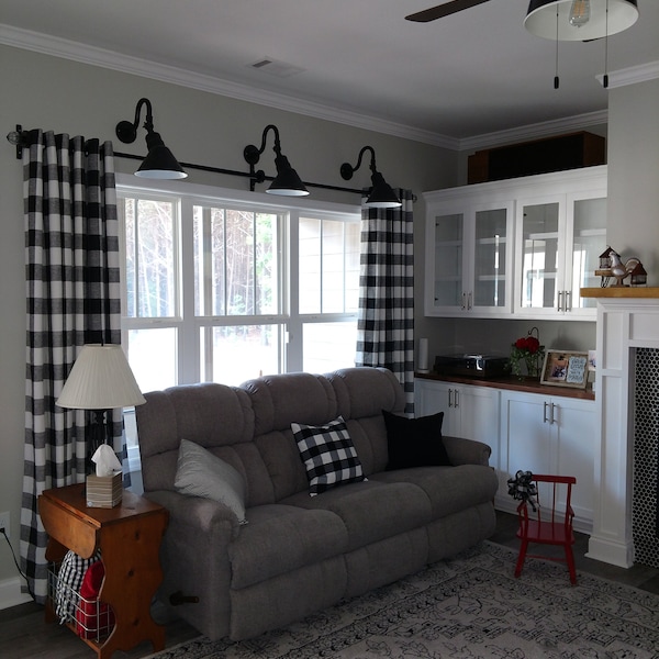 Black White Buffalo Plaid Curtains - Etsy